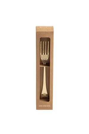 ZSA ZSA ZSU Dume Patterned Stainless Steel Dinner Fork Set Of 4 - Champagne