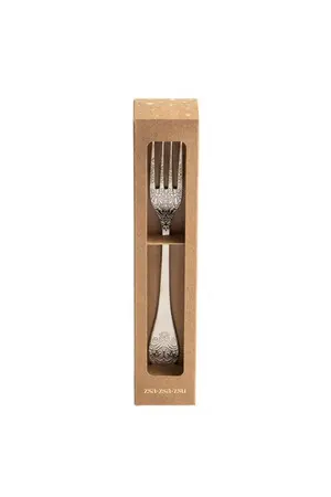 ZSA ZSA ZSU Dume Patterned Stainless Steel Dinner Fork Set Of 4 - Silver