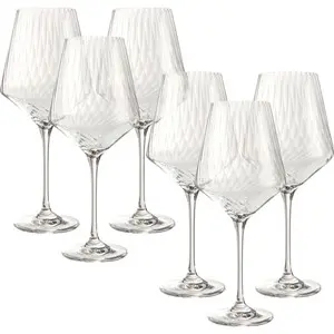 ZSA ZSA ZSU Poznan Optical Glass White Wine Glass 13 Oz Transparent Set Of 6 - Clear