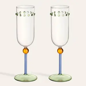 ZSA ZSA ZSU Henan Borosilicate Glass Champagne Flute 8 Oz Set Of 2 - Clear