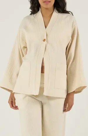 CACHE COEUR Maternity And Nursing Kimono Jacket - Natural