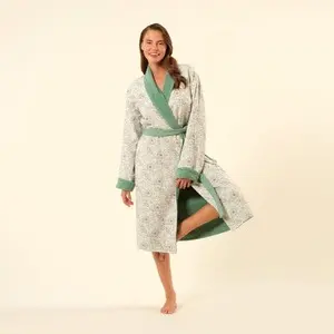 ZSA ZSA ZSU Tabea Shawl Collar Muslin 100% Cotton Bathrobe