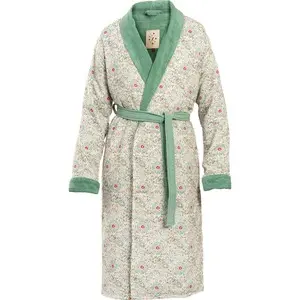ZSA ZSA ZSU Tabea Shawl Collar Muslin 100% Cotton Bathrobe - Green