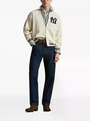 Polo Ralph Lauren X Yankees Striped Zip-up Bomber Jacket