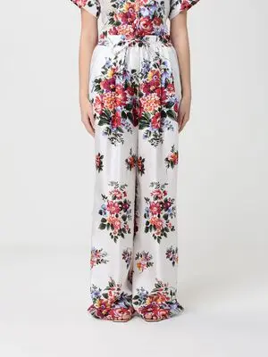 Dolce & Gabbana Floral Silk Wide-leg Trousers