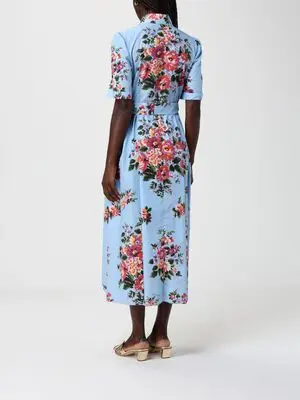 Dolce & Gabbana Floral Print Midi Shirt Dress - Gnawed Blue