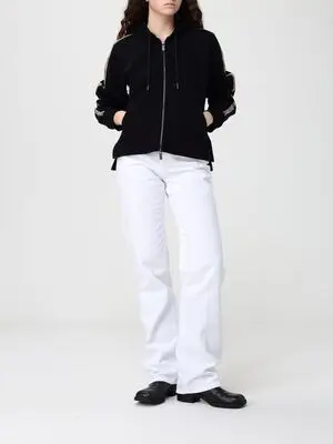 Burberry Cotton Hoodie With Check Bands