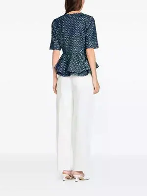 Sandro Sequin-embellished Peplum Top - Blue