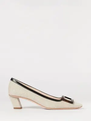 ROGER VIVIER Belle Vivier Canvas Pumps - Beige