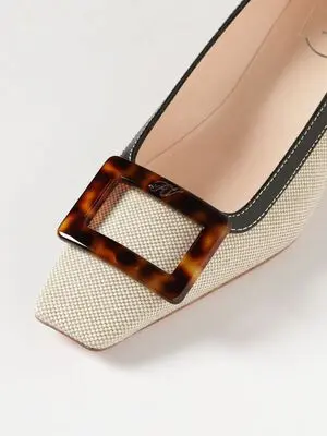 ROGER VIVIER Belle Vivier Canvas Pumps - Beige