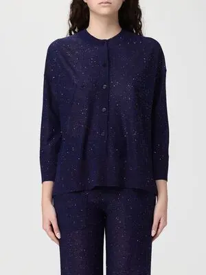 KANGRA Viscose Blend Cardigan - Blue