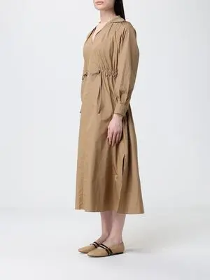 Max Mara Cotton Long Sleeve Dress - Brown