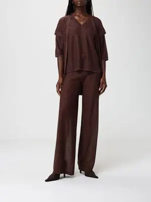 KANGRA Sequin Embellished Wide-leg Trousers - Cocoa