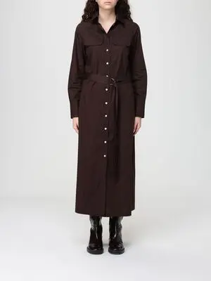 KANGRA Button-up Maxi Dress With Belt - Dark