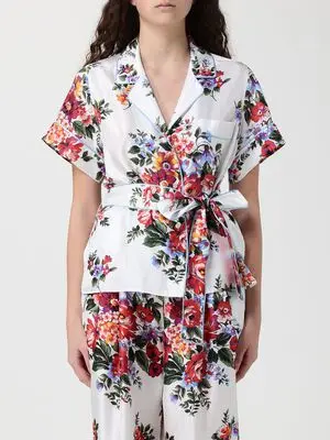 Dolce & Gabbana Floral Print Belted Shirt