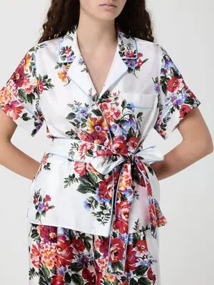 Dolce & Gabbana Floral Print Belted Shirt