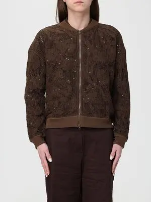 KANGRA Cotton Blend Sequined Bomber Cardigan