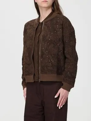 KANGRA Cotton Blend Sequined Bomber Cardigan