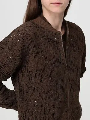 KANGRA Cotton Blend Sequined Bomber Cardigan