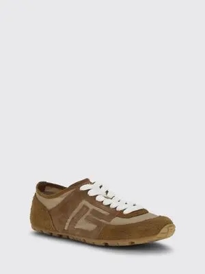 Balmain Racer 45 Sneakers In Suede And Nylon - Brown