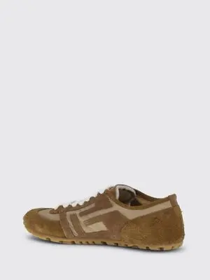 Balmain Racer 45 Sneakers In Suede And Nylon - Brown