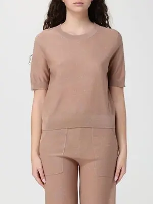 KANGRA Viscose Blend Crew Neck Sweater - Beige