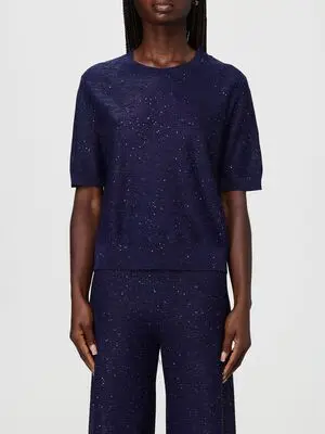 KANGRA Viscose Blend Crew Neck Sweater - Blue