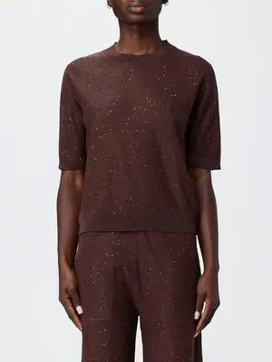 KANGRA Viscose Blend Crew Neck Sweater - Cocoa