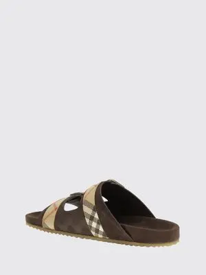 Burberry Check Embossed Nubuck Sandals - Beige