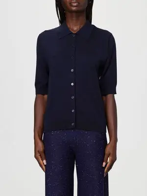 KANGRA Fine Knit Polo Sweater - Blue