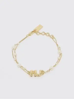 Marc Jacobs Brass Bracelet With Synthetic Pearls - Gold