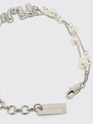Marc Jacobs Brass Bracelet With Synthetic Pearls - Silver