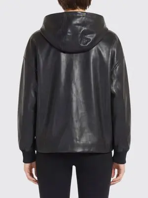 SEMICOUTURE Leather Zip-up Hoodie