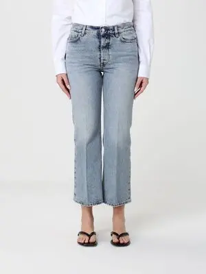 TOTEME Toteme Cropped Bleached Denim Jeans Gnawed Blue