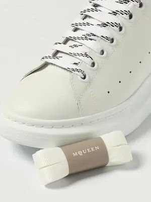 Alexander McQueen Oversize Calf Leather Sneakers With Rear Logo And Chunky Sole - White