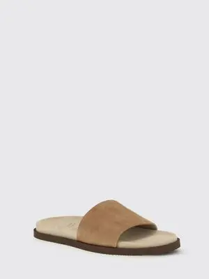Brunello Cucinelli Suede Slide Sandals