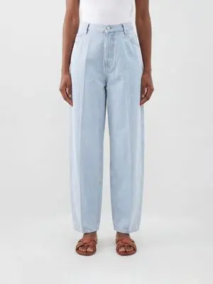 DONDUP Straight Leg Jeans - Gnawed Blue