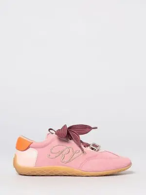 ROGER VIVIER Suede & Leather Low-top Sneakers - Pink