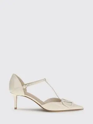 Valentino Garavani Patent Leather D'orsay Pumps With Vlogo Signature - Ivory