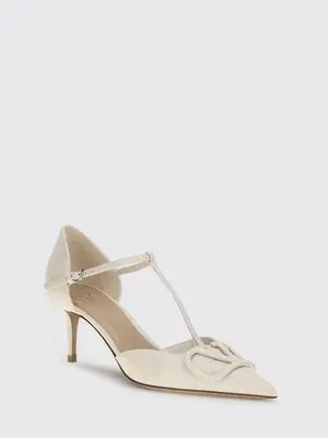 Valentino Garavani Patent Leather D'orsay Pumps With Vlogo Signature - Ivory