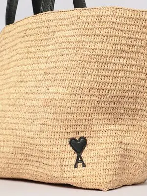 AMI Paris Raffia Shoulder Bag