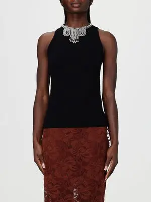 Rabanne Viscose Top With Jewel Embellishment - Black
