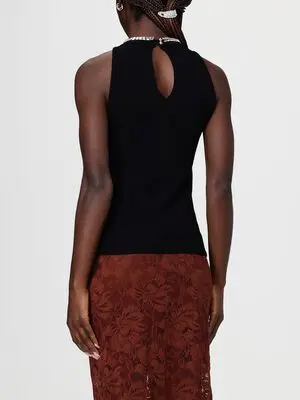 Rabanne Viscose Top With Jewel Embellishment - Black