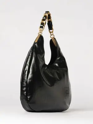 Balmain Embossed Logo Shoulder Bag - Black