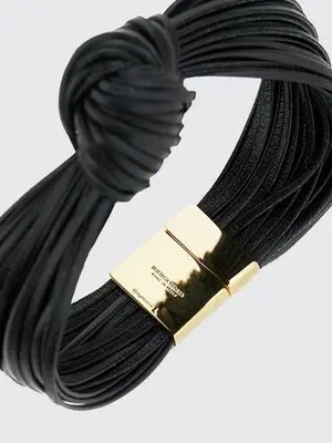 Bottega Veneta Knotted Leather Bracelet - Black