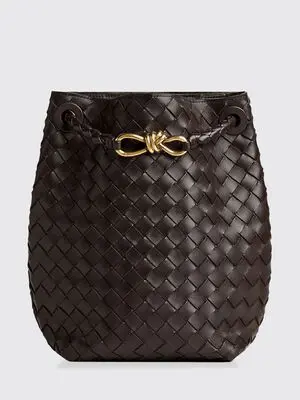 Bottega Veneta Andiamo Woven Lambskin Bucket Bag - Brown