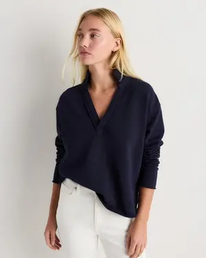 Quince Organic French Terry Henley - Deep Navy