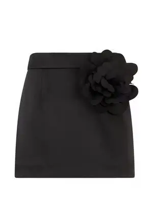 Philipp Plein Satin Mini Skirt With Flower Detail