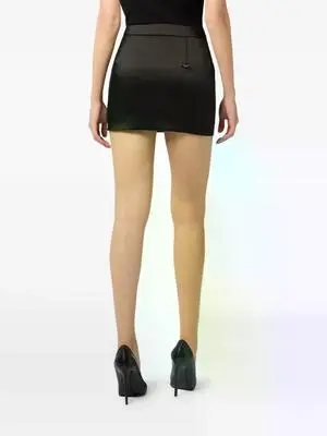 Philipp Plein Satin Mini Skirt With Flower Detail