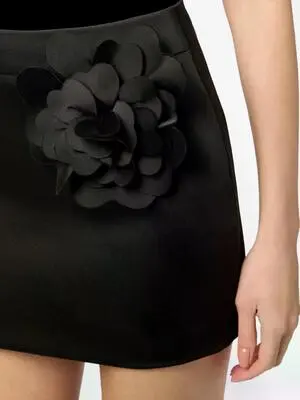 Philipp Plein Satin Mini Skirt With Flower Detail